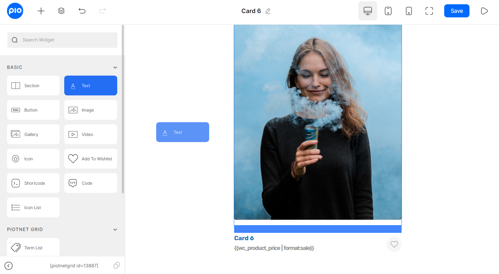 Easily create a Card with flexible Grid Builder - Piotnet Grid