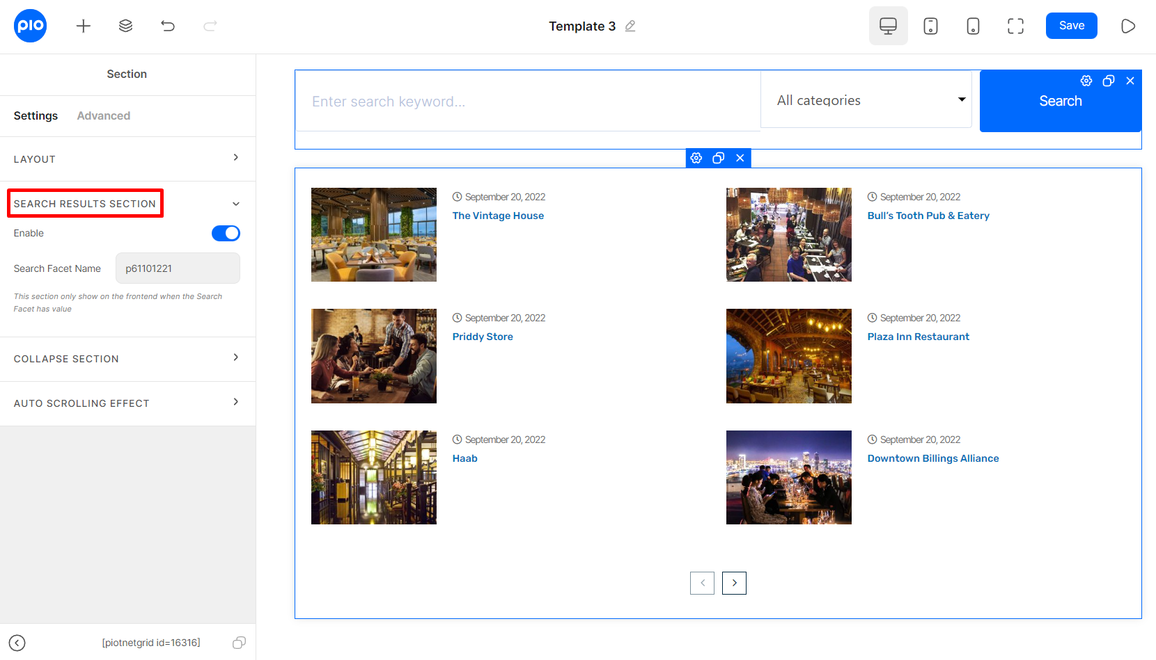 How to create a Search Box - Piotnet Grid