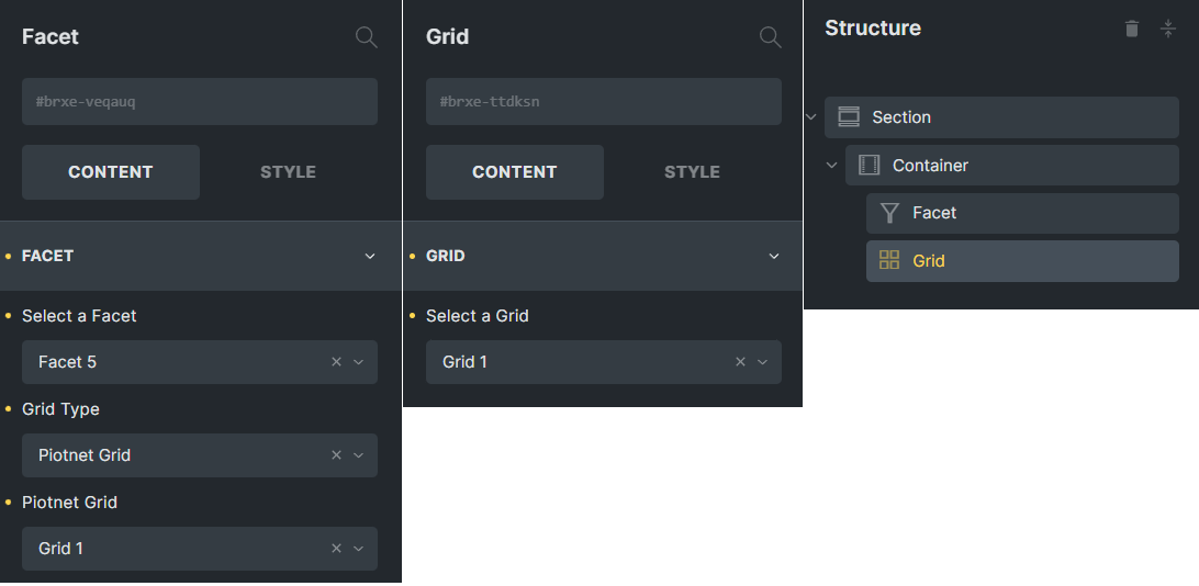 Facet for Bricks - best way to filter Bricks Query Loop - Piotnet Grid