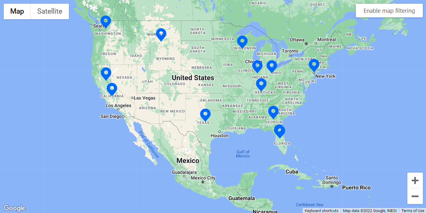 2 Easy ways to create Filterable Maps - Piotnet Grid
